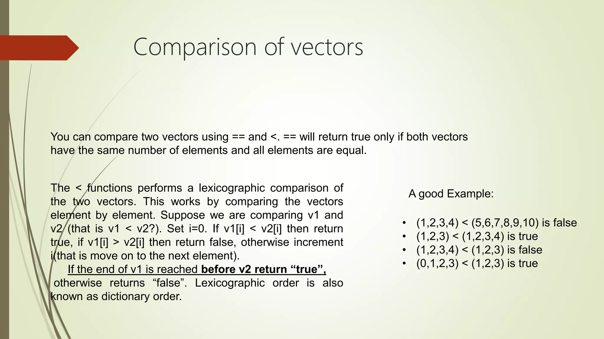 Vector class in C++ | PPTX
