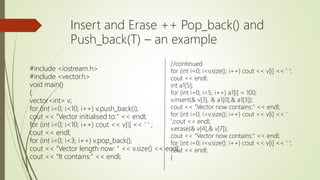 Vector class in C++ | PPTX