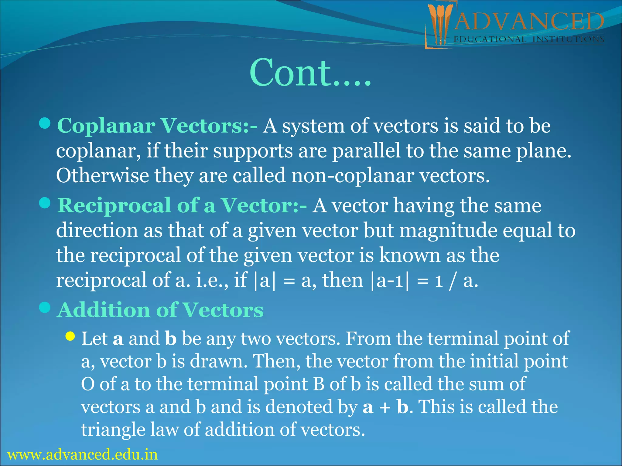 Vector algebra | PPT