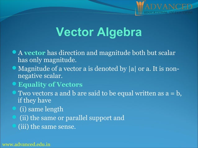 Vector algebra | PPT
