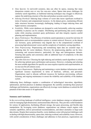 Maximizing AI Performance with Vector Databases: A Comprehensive Guide | PDF