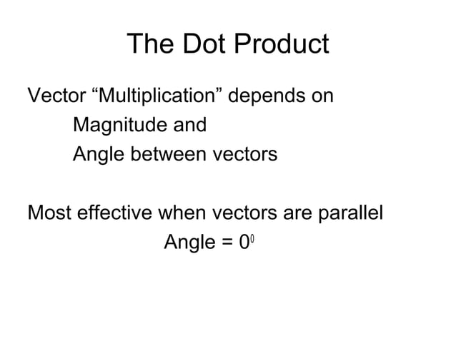 Vector multiplication dot product | PPT