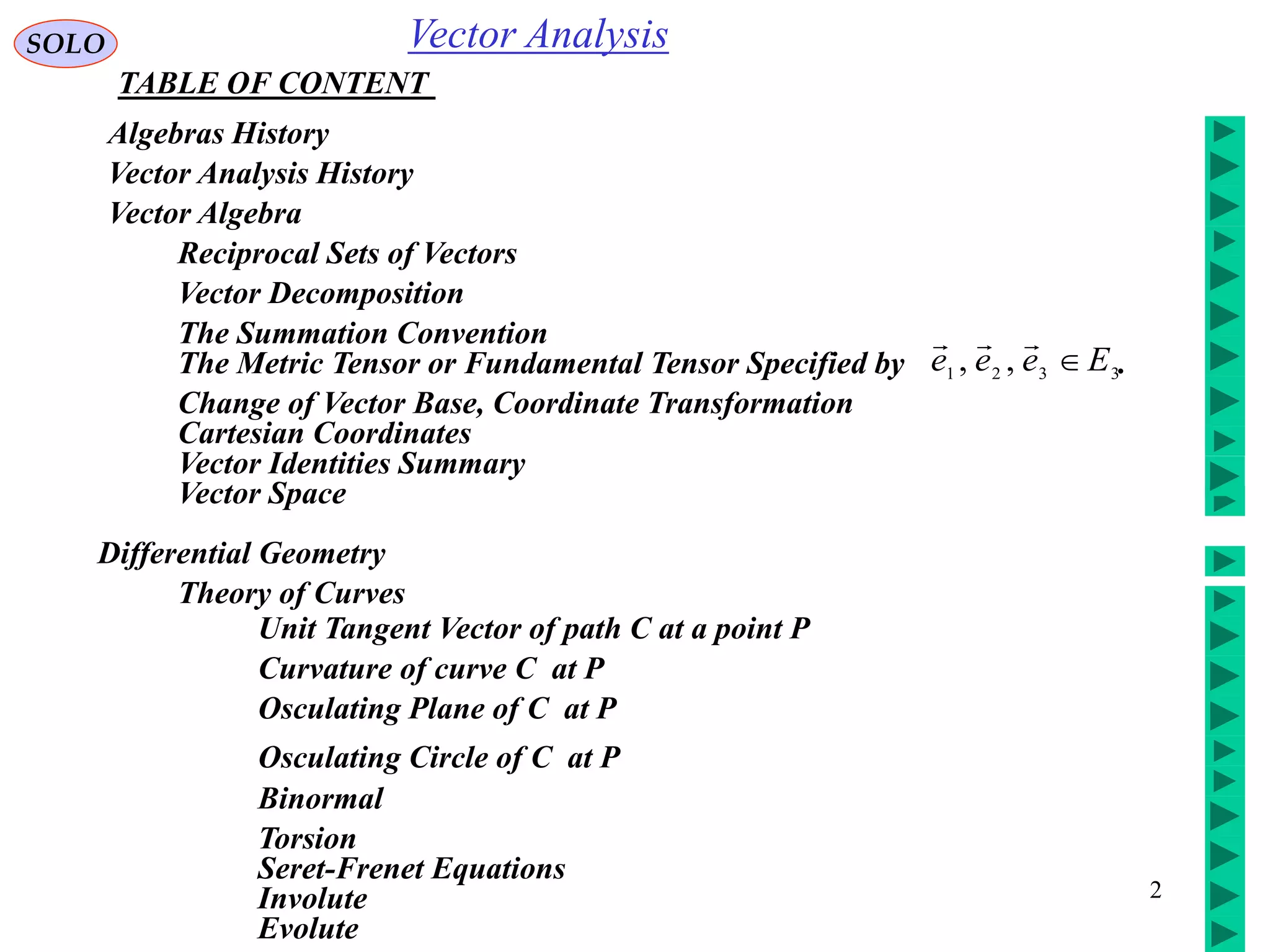 Vector analysis | PPT | Physics | Science