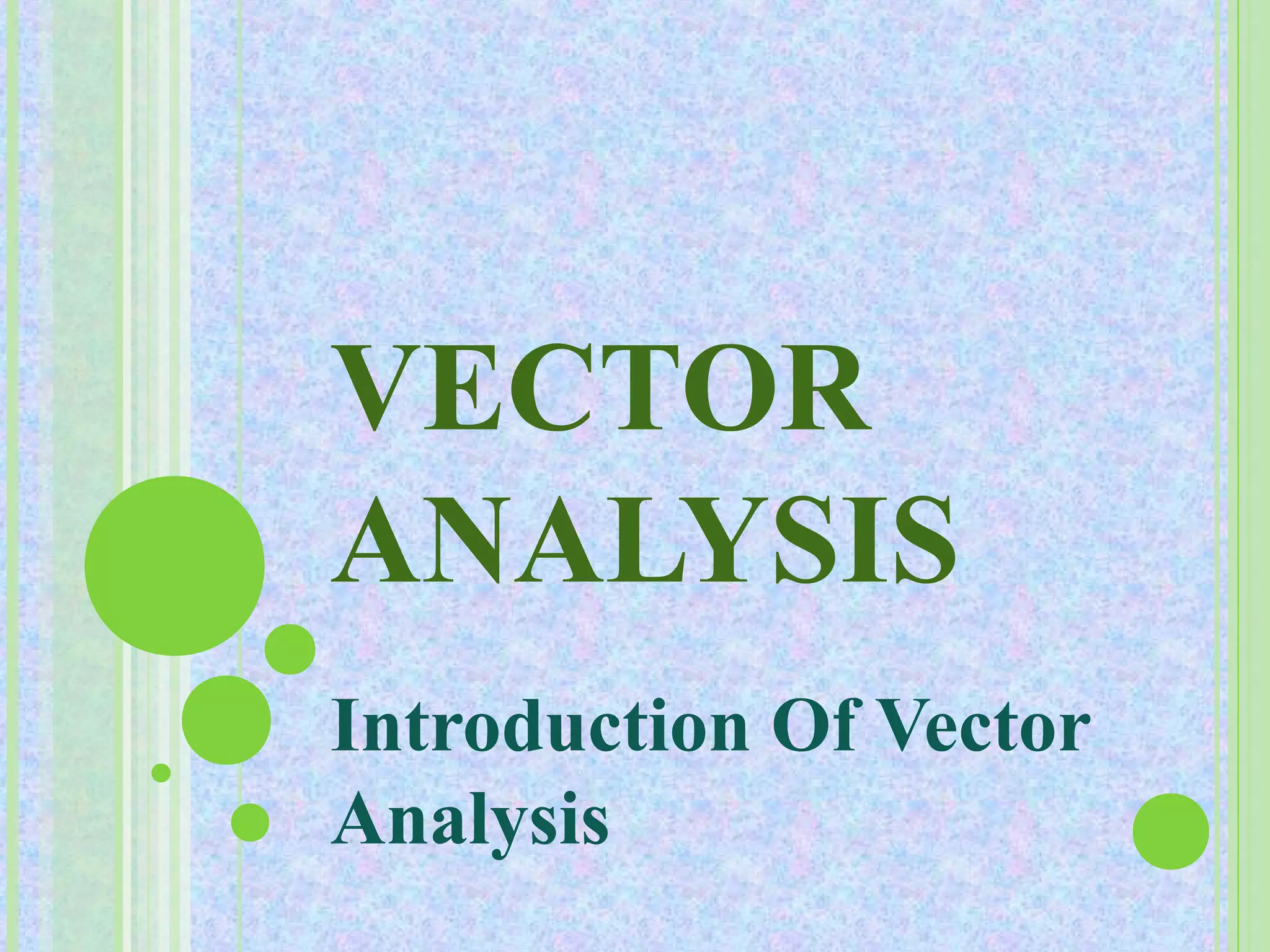 Vector analysis | PPT