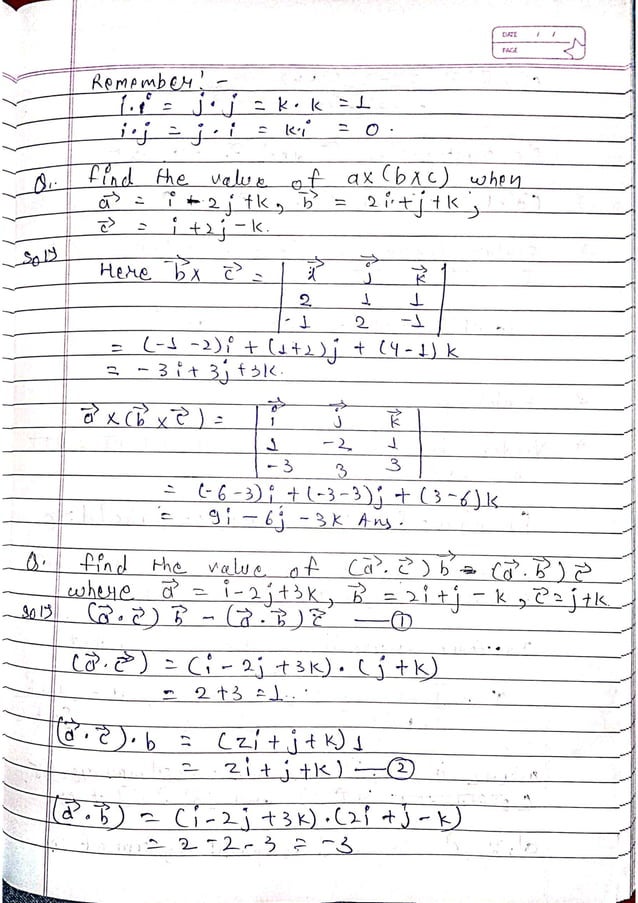 Scalar And Vector Product Of Three And Four Vector Pdf