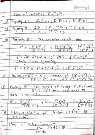 Scalar & Vector product of three & four vector . | PDF