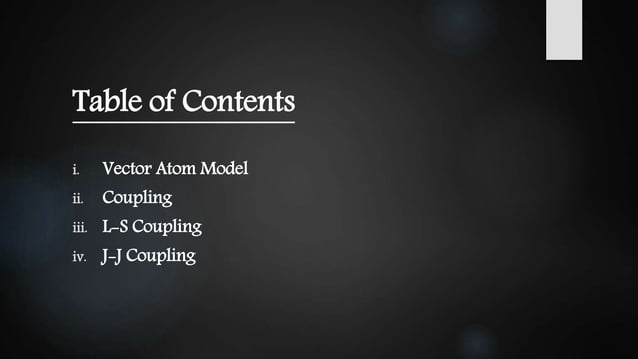 Vector atom model and coupling schemes | PPTX | Chemistry | Science