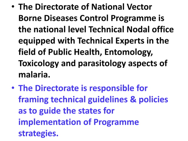 NATIONAL VECTOR BORNE DISEASE CONTROL PROGRAMME | PPTX | Infectious ...