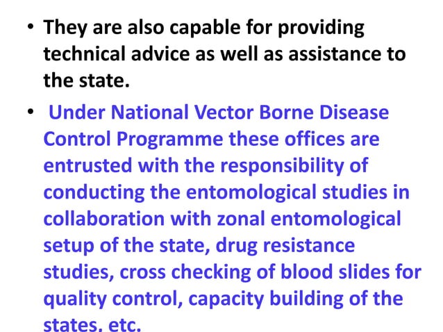 NATIONAL VECTOR BORNE DISEASE CONTROL PROGRAMME | PPTX | Infectious ...