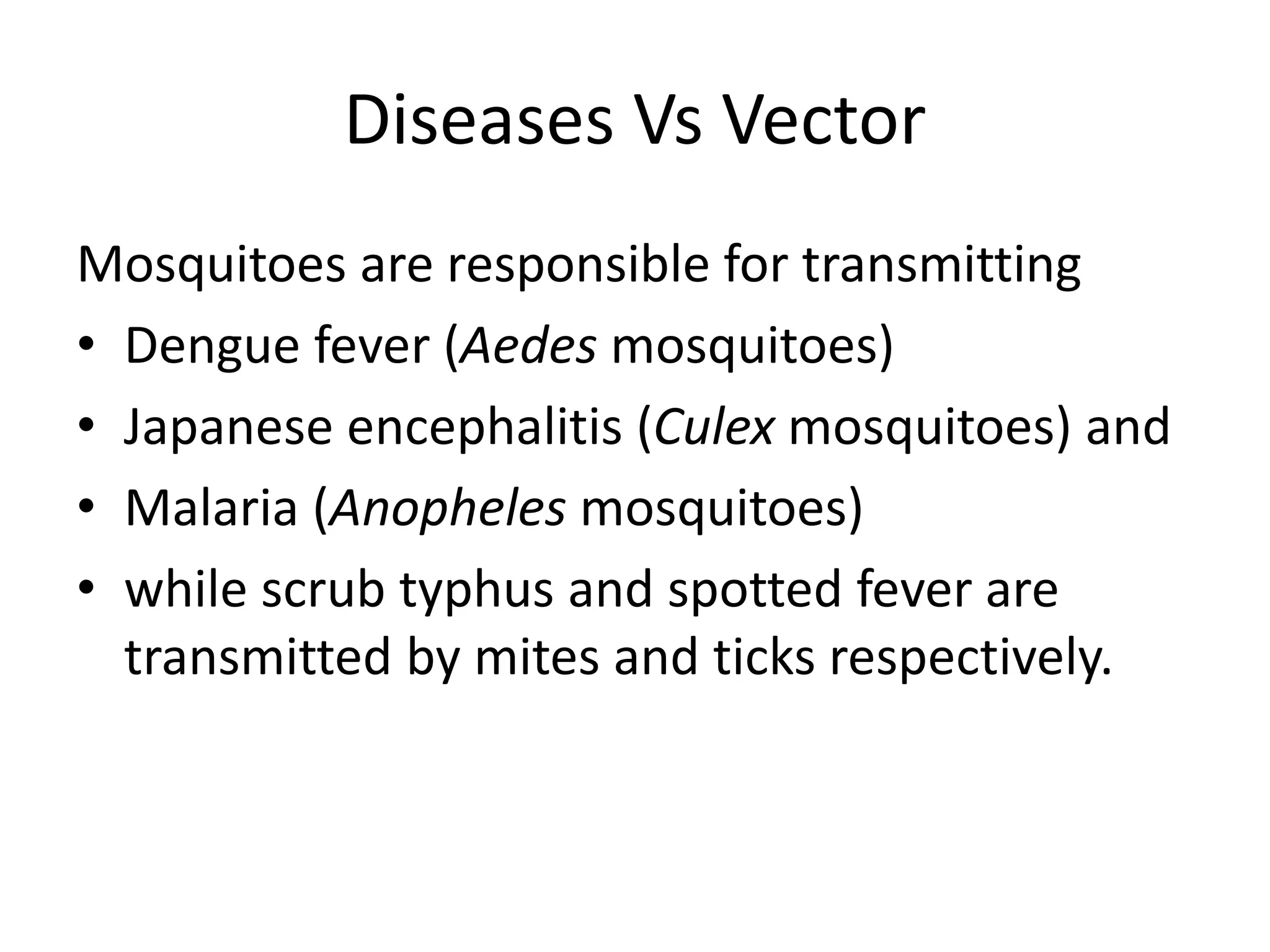 Vector brone diseases prevention and control | PPT