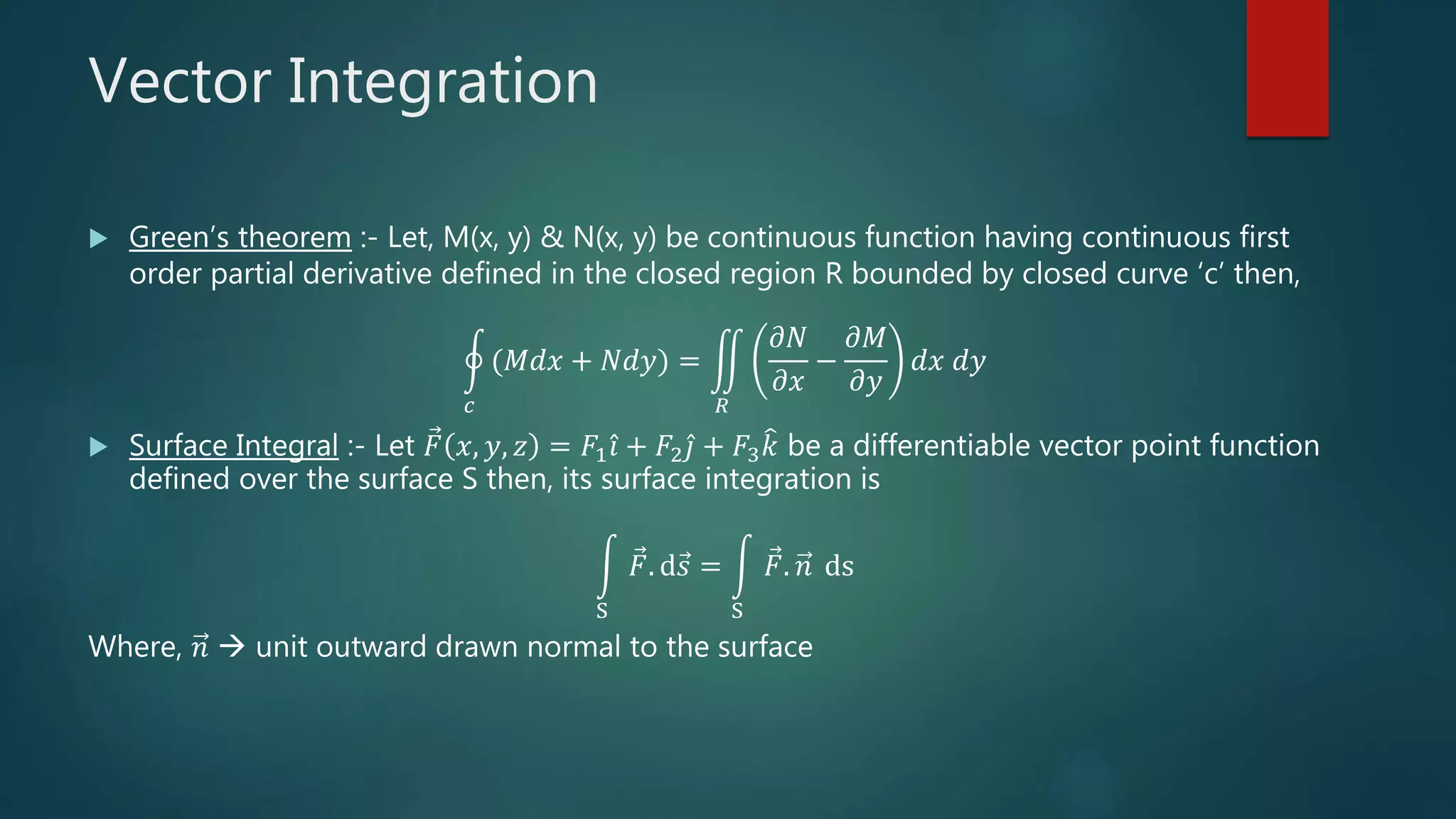 GATE Engineering Maths : Vector Calculus | PPTX