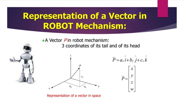 Vector calculus in Robotics Engineering | PPTX | Physics | Science