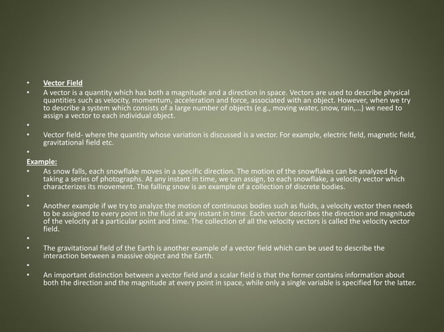 Vector calculus | PPTX | Geography | Science