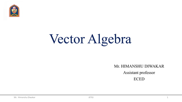 Vector calculus 1st 2 | PPTX