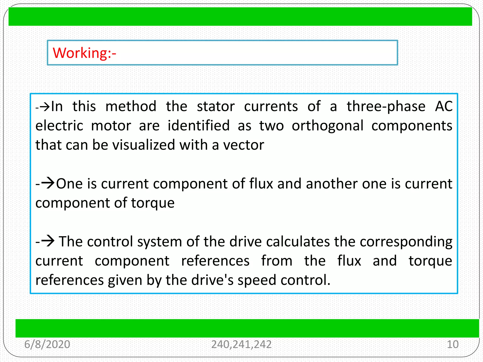 Vector Speed Control of Induction motor | PPT