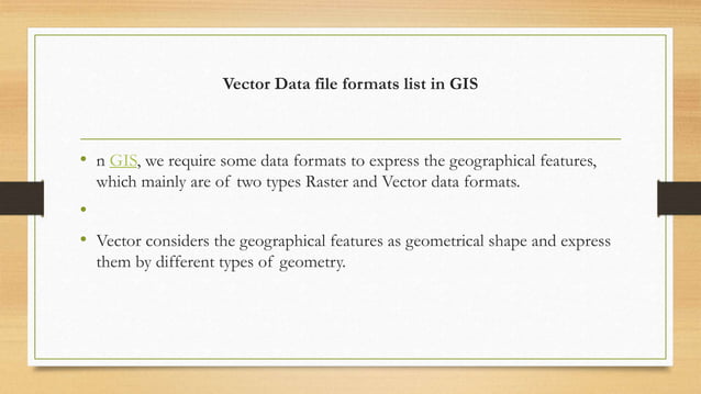 Vector data formats | PPT