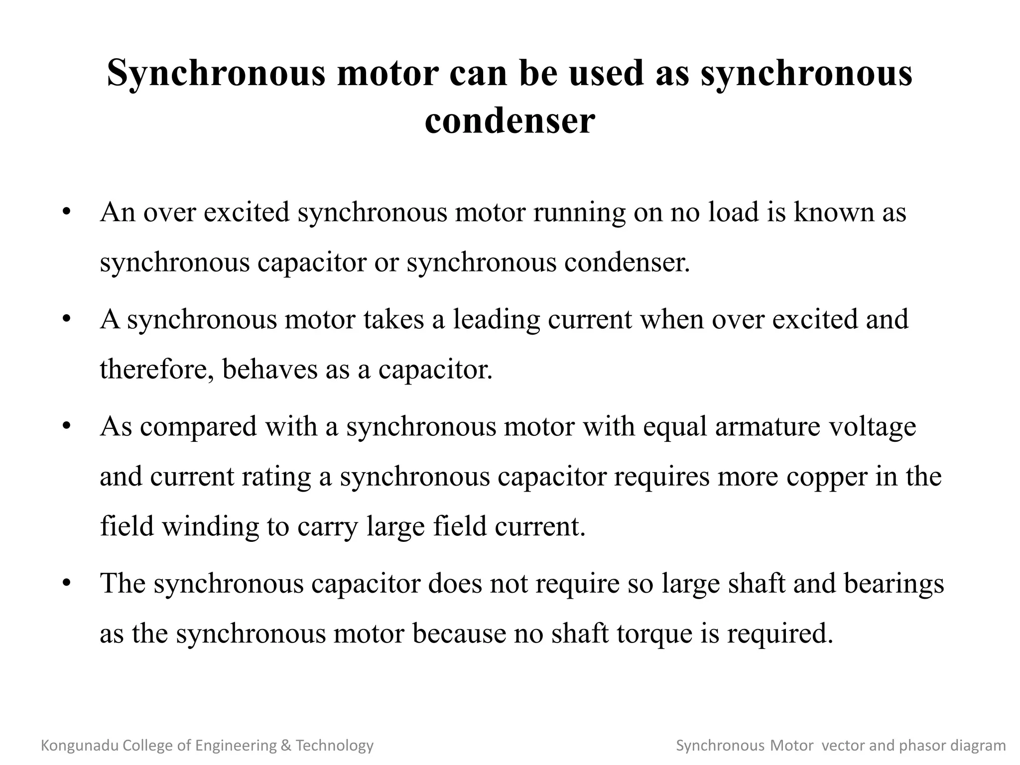Vector diagram and phasor diagram of synchronous motor | PPTX