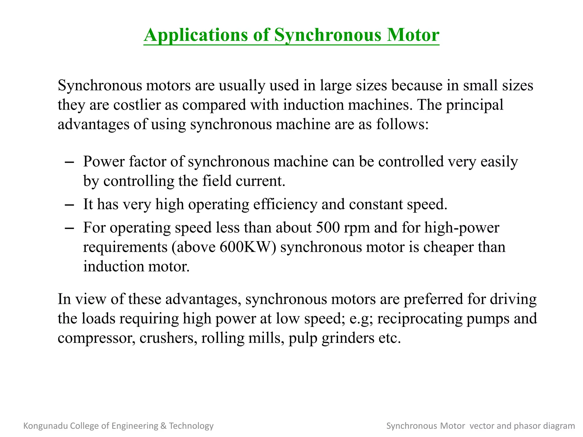 Vector diagram and phasor diagram of synchronous motor | PPTX