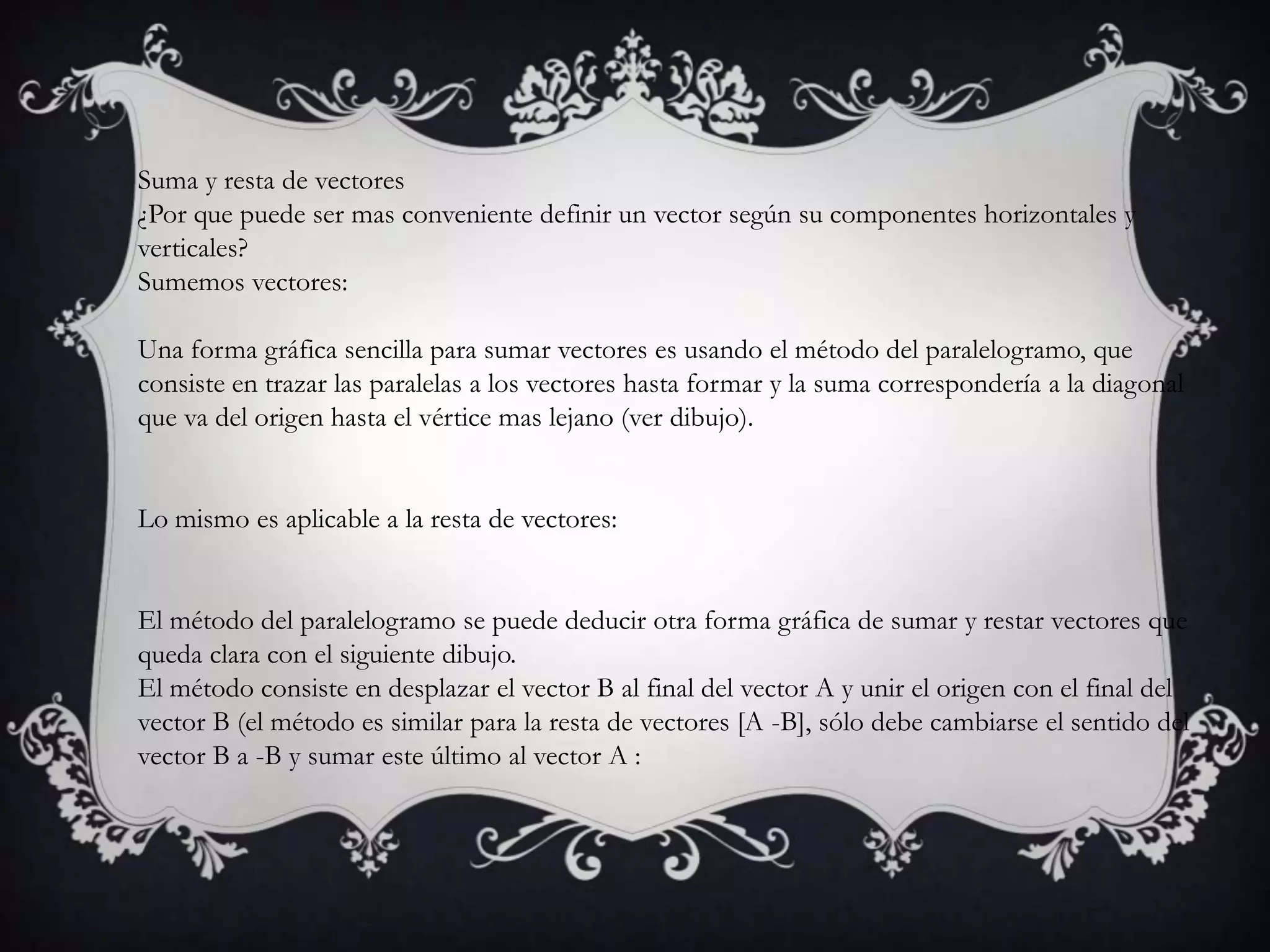 Vectores en dos dimensiones gabriel cornejo 4to b | PPT