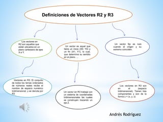 Vectores r2 y r3 trabajo en grupo de 5 ingenieria en sistema | PPTX