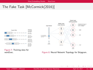 Word Embedding Models & Support Vector Machines for Text Classification | PPT