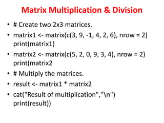 Vectormaths and Matrix in R.pptx