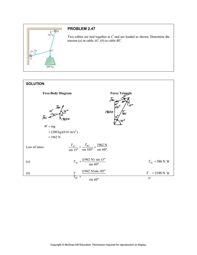 Vector mechanics for engineers statics and dynamics 11th edition beer solutions manual | PDF ...
