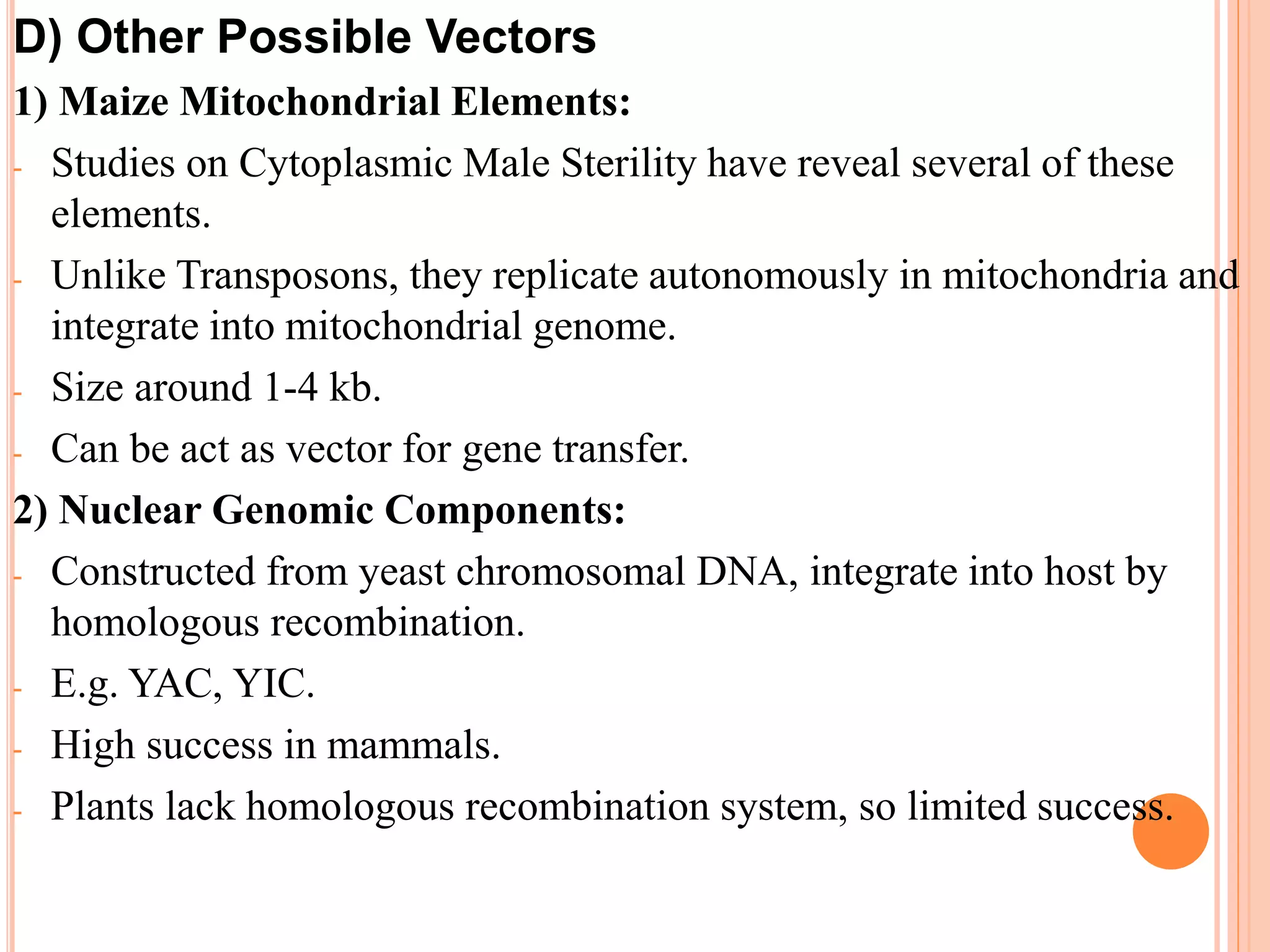 Vector mediated gene transfer methods for transgenesis in Plants. | PPTX