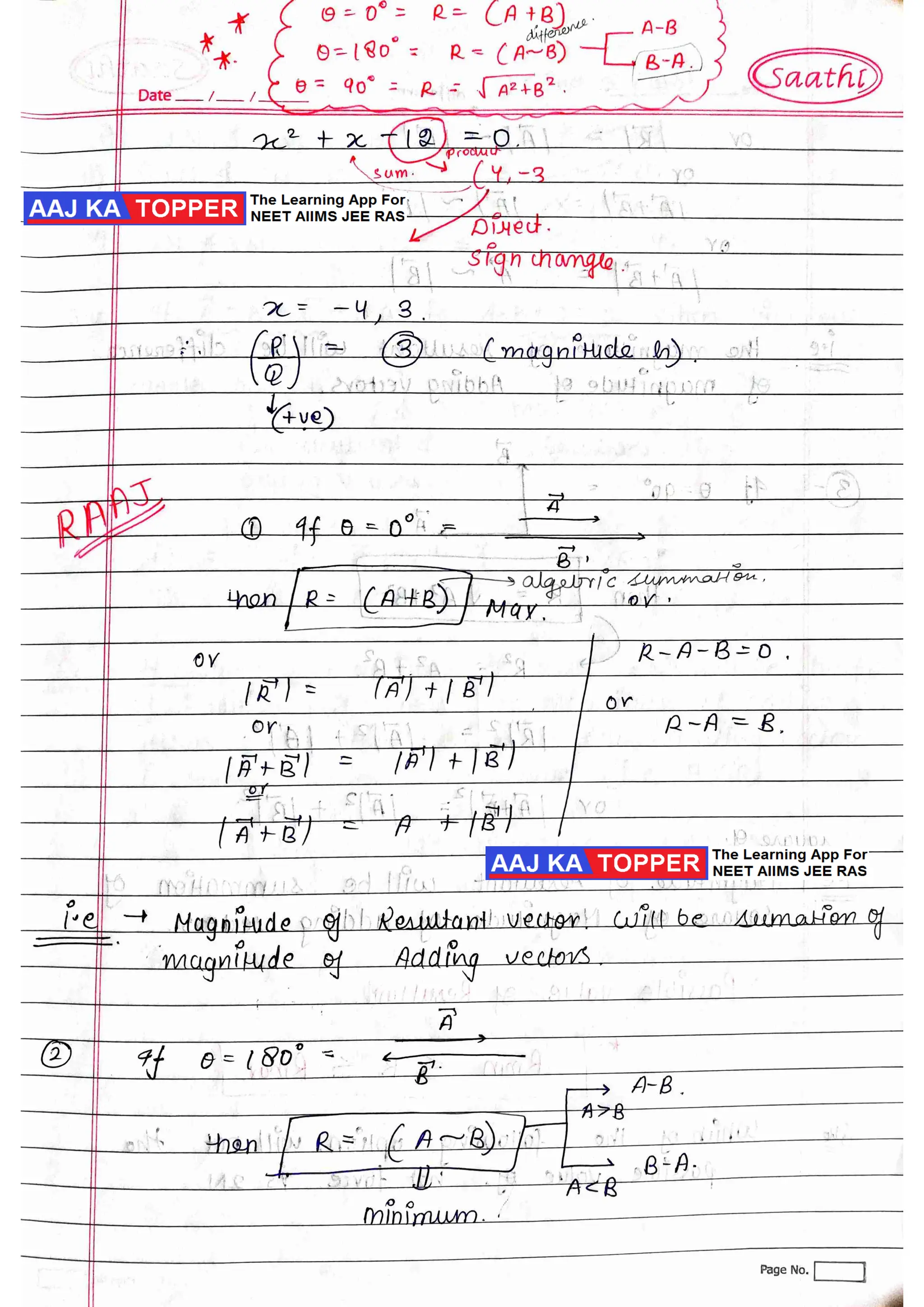Vector Notes for english medium (handwritten) | PDF