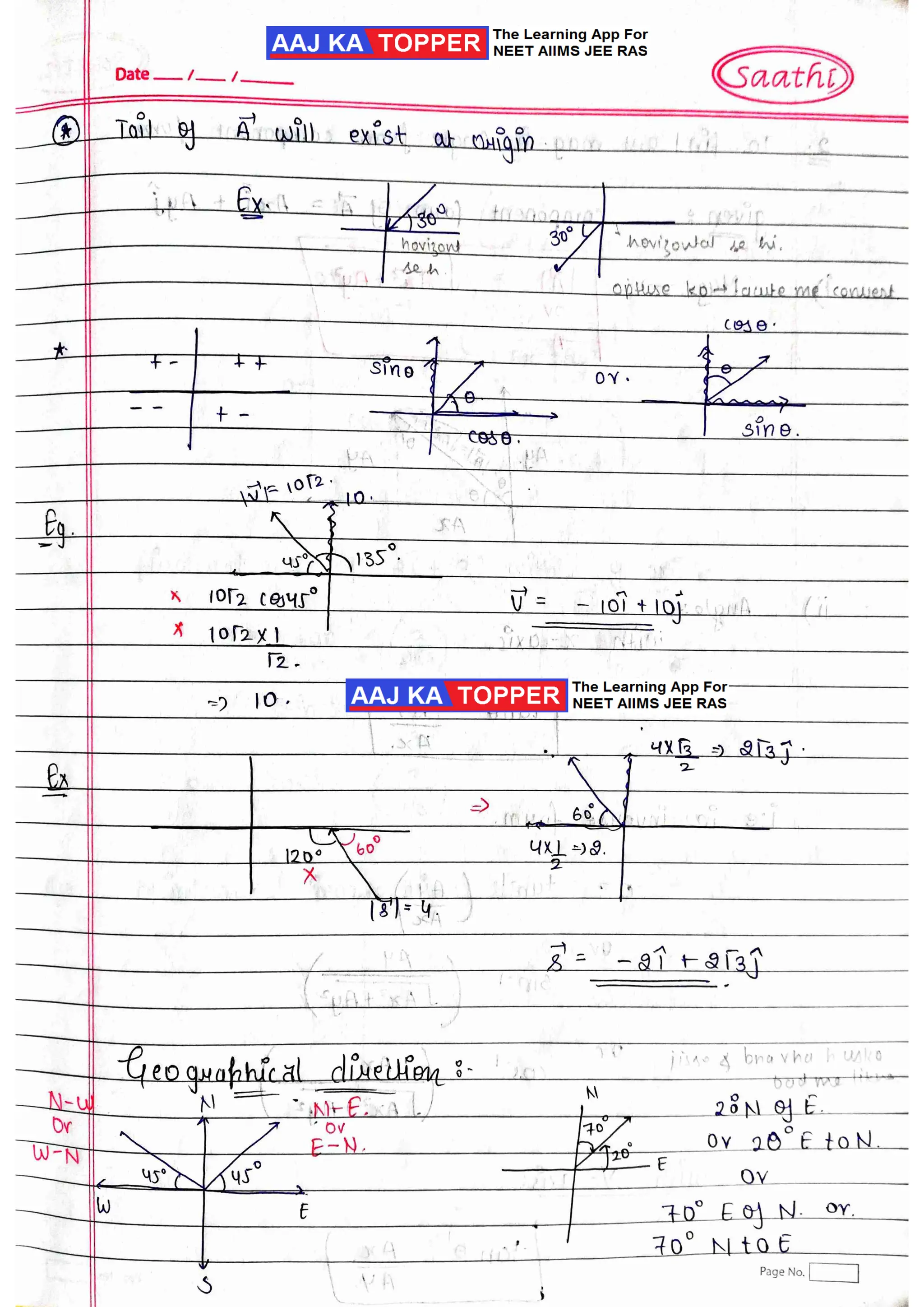 Vector Notes For English Medium Handwritten Pdf