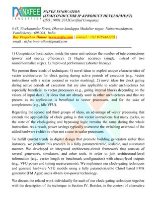 Vector processing aware advanced clock-gating techniques for low-power ...