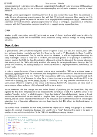 Vector processor : Notes | PDF