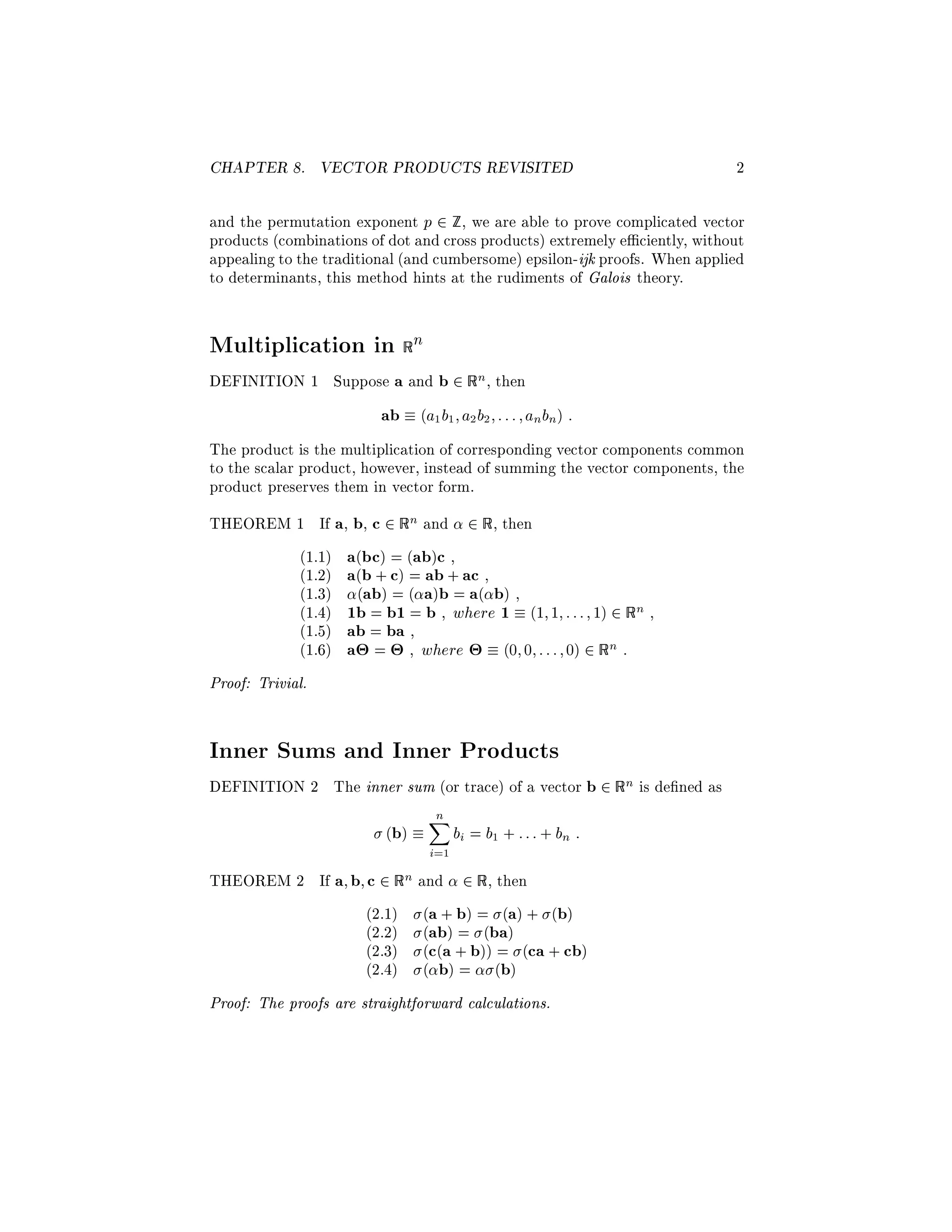 Vector Products Revisited: A New and Efficient Method of Proving Vector ...