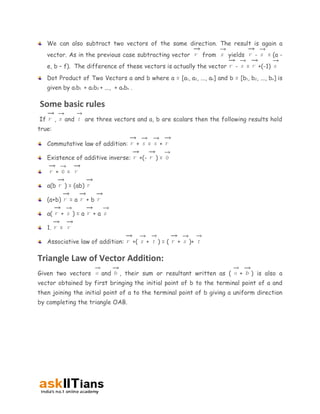 Vectors Preparation Tips for IIT JEE | askIITians | PDF