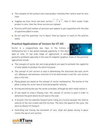 Vectors Preparation Tips for IIT JEE | askIITians | PDF