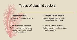 Vectors part 1 | molecular biology | biotechnology | PPTX