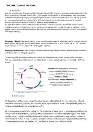 Vectors in Biology: Types, Roles, and Significance in Gene Cloning | PDF