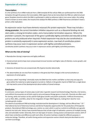 Vectors in Biology: Types, Roles, and Significance in Gene Cloning | PDF