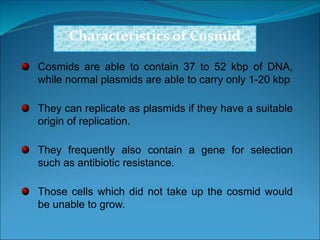 Vectors part 2 | molecular biology | biotechnology | PPT