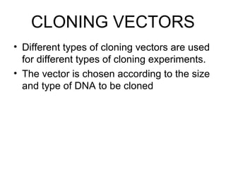 Vectors plasmid, phage and cosmids | PPT
