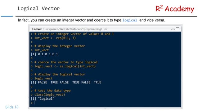 R Programming: Introduction to Vectors | PDF