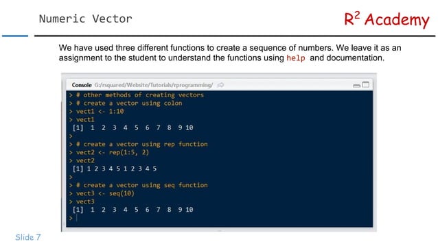 R Programming: Introduction to Vectors | PDF