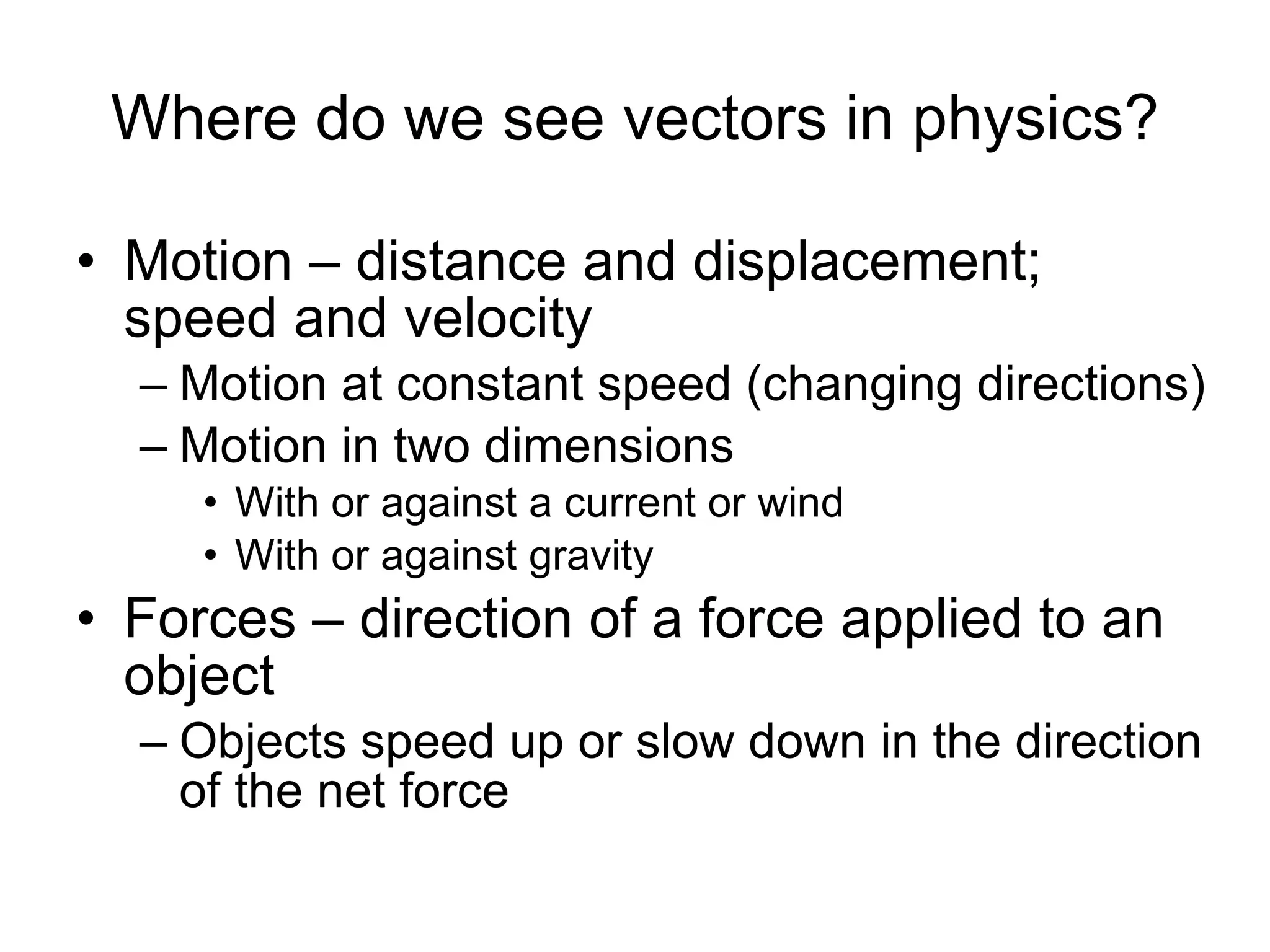 Vectors and Scalars | PPS