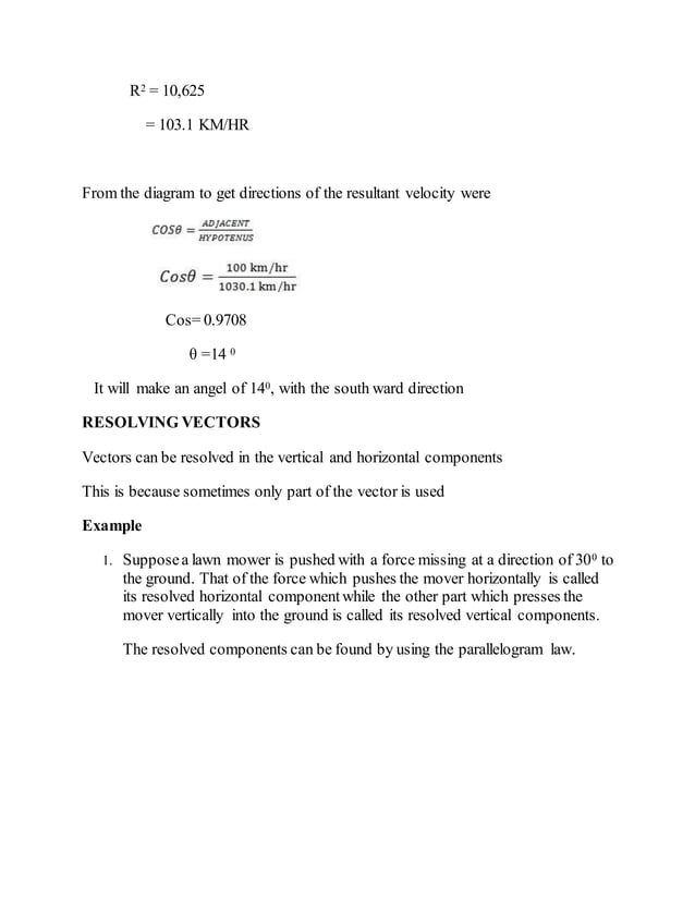 Vectors and scalars | PDF