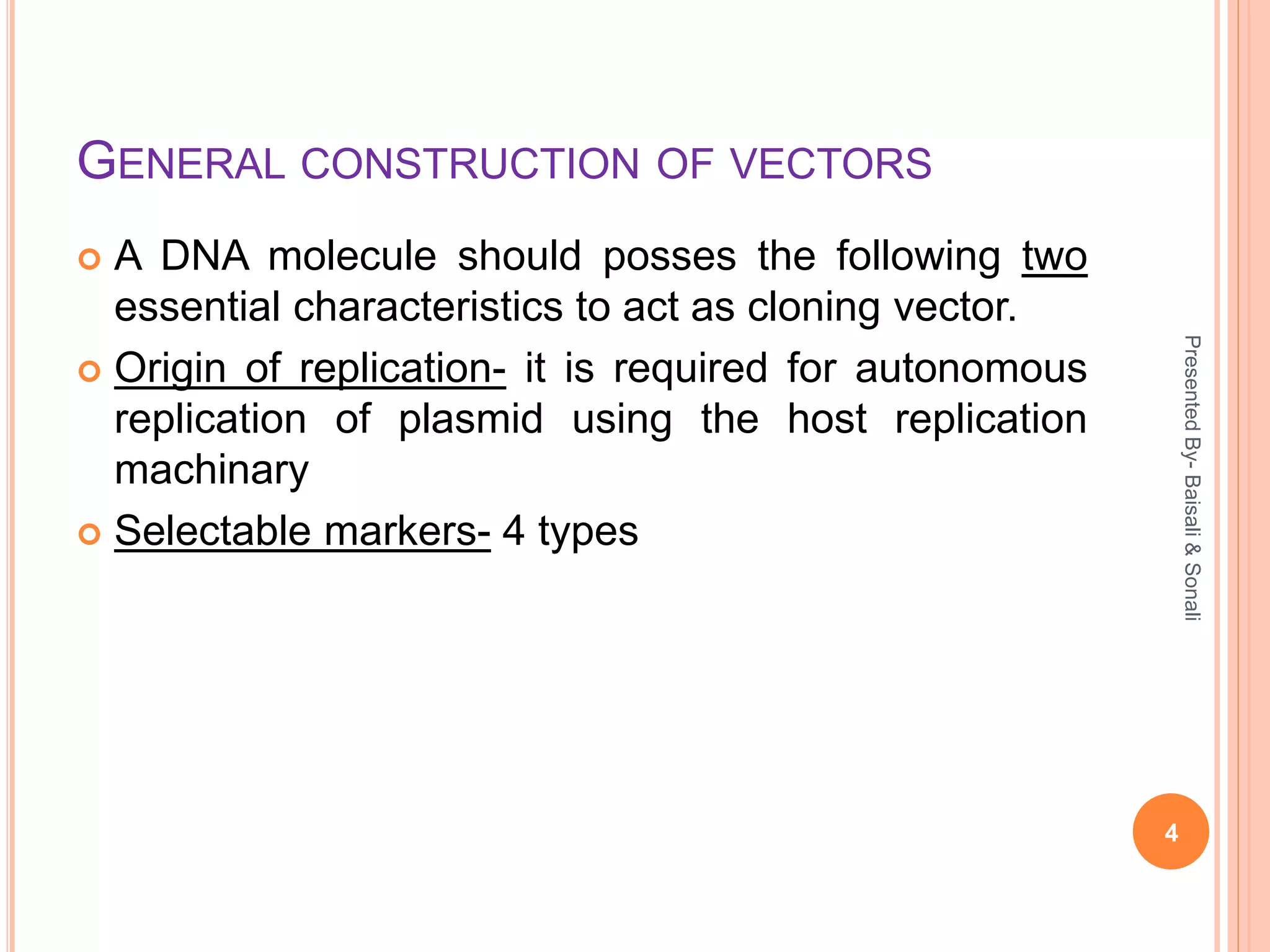 Vectors in biotechnolgy | PPSX