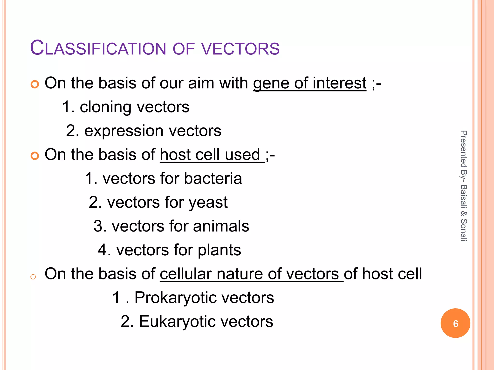 Vectors in biotechnolgy | PPSX