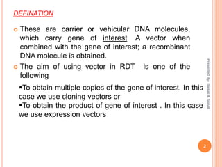 Vectors in biotechnolgy | PPSX