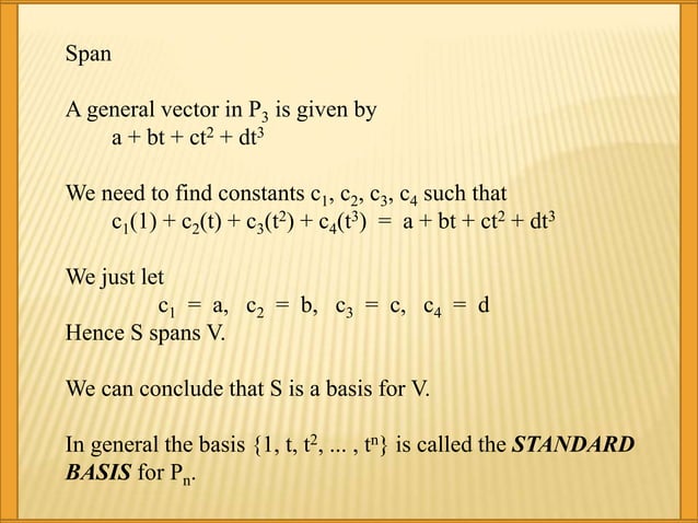 Vector space | PPTX | Programming Languages | Computing