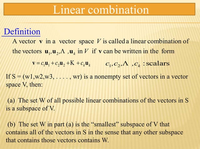Vector space | PPT