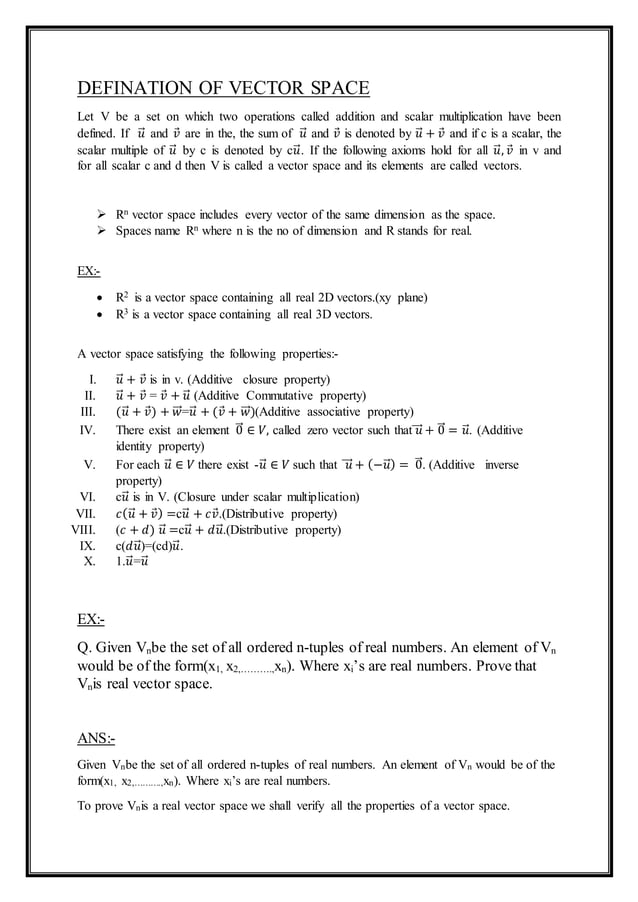 Vector space | PDF